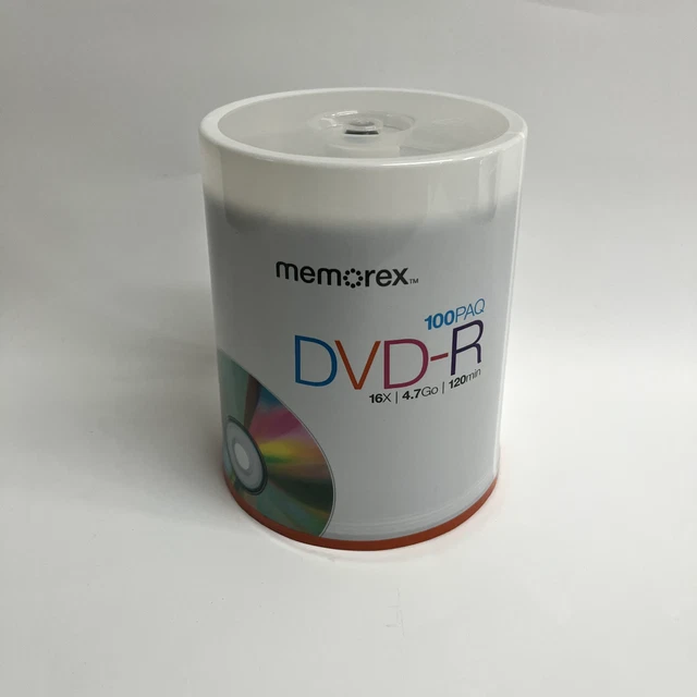 MEMOREX DVD-R 16X 4.7GB 120 Min 100 Pack Recordable Blank - NEW SEALED $29.99 - PicClick CA
