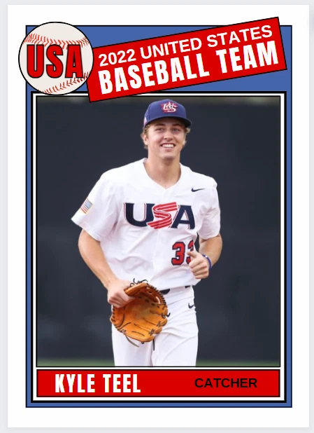 2022 KYLE TEEL Future Stars USA Baseball Rookie Card #33 Boston Red Sox ...