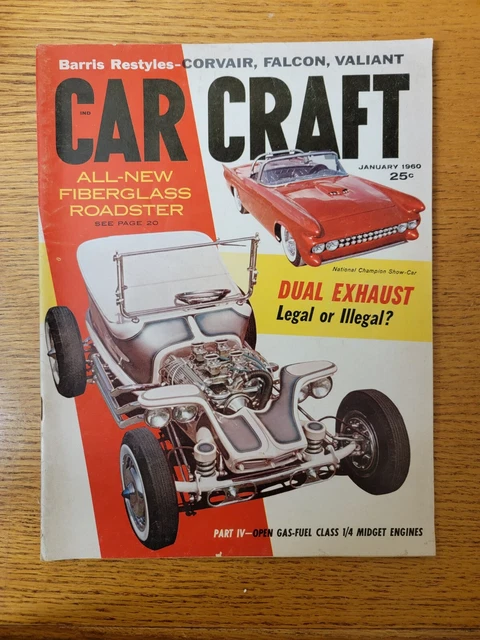 CAR CRAFT MAGAZINE January 1960 ~ FINE FN ~ Street Hot Rod Petersen £8. ...