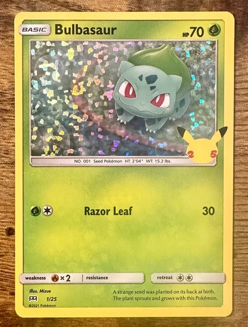 BULBASAUR 1/25 2021 McDonald's 25th Anniversary Pokemon Card Promo Holo ...