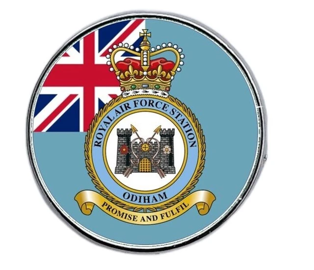 ROYAL AIR FORCE Station Odiham RAF Queens Crown Military Lapel pin ...
