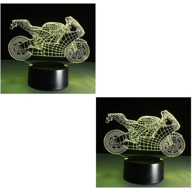 2PCS 3D LAMP Visual Light Effect Touch Colors Changes Night Light ...