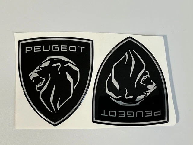 2 X PEUGEOT Sticker Badge Emblem Aufkleber Gewölbt Gel Glanz 3D Logo ...