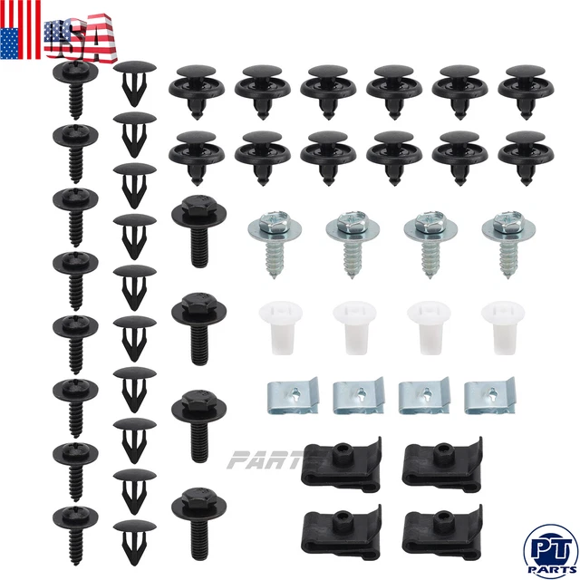 50PC UNDER ENGINE Cover Clips Underbody Mudguard Shield Screws Fits ...