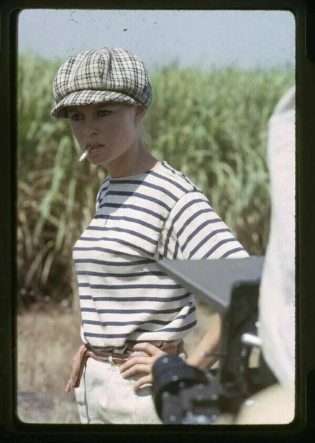 BRIGITTE BARDOT SMOKING cigarette on film set Vivid Color Original ...