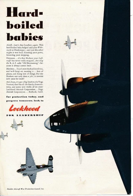 MAGAZINE AD - 1942 - Lockheed - World War II £7.58 - PicClick UK