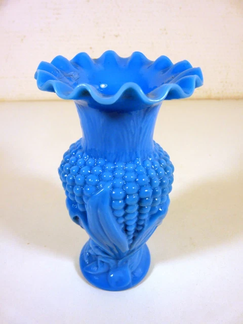 VASE OPALINE DE foire Portieux Vallery Stahl décor moulé maïs, pas ...