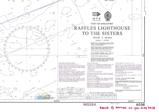 CARTE MARINE DE L’Amirauté 4036 — Raffles Lighthouse Vers Sisters EUR ...