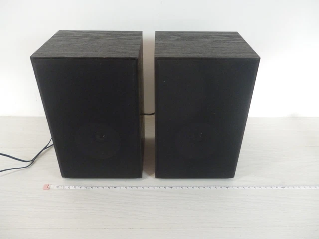 UNBRANDED BOOK SHELF Speakers x 2 Black w Front Covers Tested Working £ ...