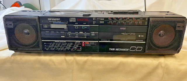 SHARP WQ-CD15 RADIO STEREO +2xREGISTRATORE A CASSETTE + CD, Vintage ...