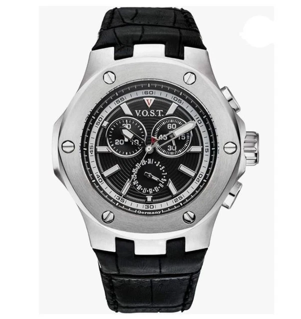 V.O.S.T. GERMANY HERRENUHR Chronograph Armbanduhr Quarz V100.002 Vost ...