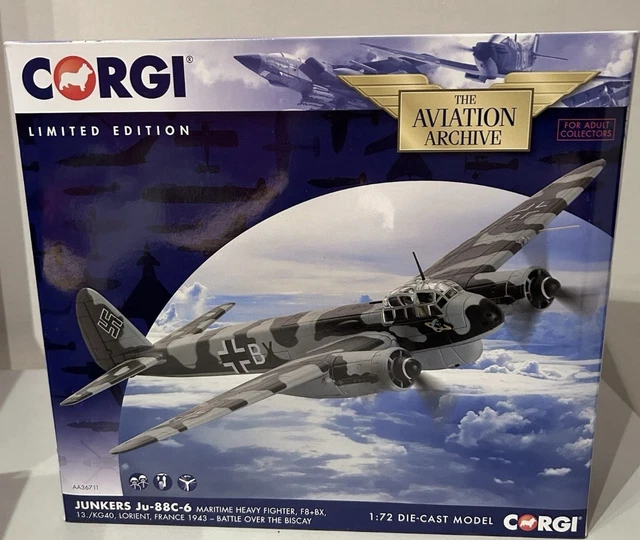 CORGI AVIATION JUNKERS Ju-88C-6 Maritime Heavy Fighter France AA36711 ...