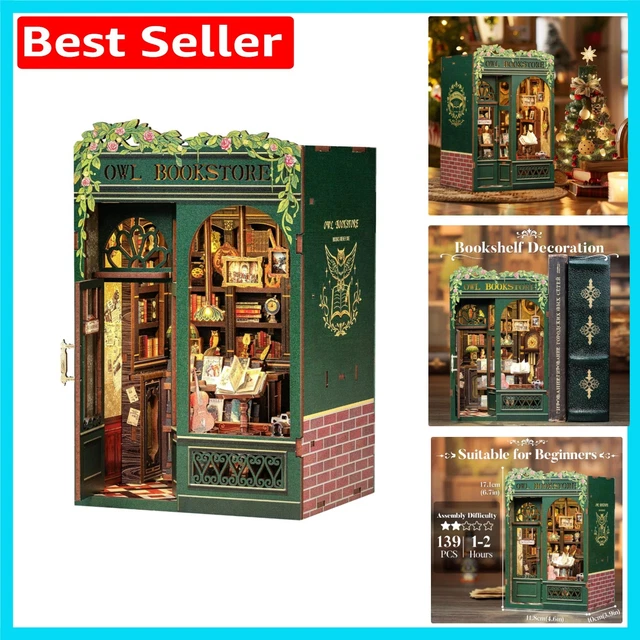 DIY MINIATURE OWL Bookstore Kit - Exquisite 3D Wooden Puzzle Decor Gift ...