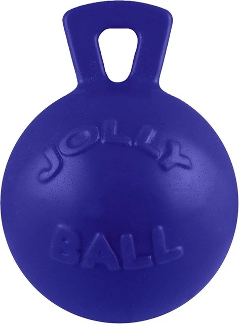 TUG-N-TOSS HEAVY DUTY Dog Toy Ball with Handle, 4.5 Inches/Small, Blue ...