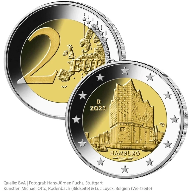 2 EURO MÜNZE 2023 BRD Deutschland Hamburg Elbphilharmonie A Berlin aus Rolle EUR 2,99 - PicClick DE