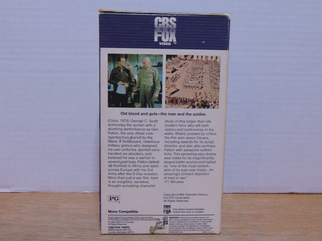 PATTON GEORGE C. Scott Karl Malden PG VHS Pre-Owned £4.34 - PicClick UK