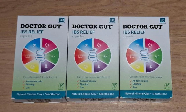 DR GUT DOCTOR Gut IBS Relief Abdominal Pain Gas Bloating 3 X 30 EXP END ...