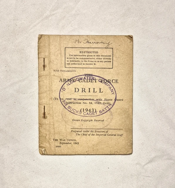 ORIGINAL WW2 BRITISH Home Guard Army Cadet Force Drill Pamphlet £9.99 ...