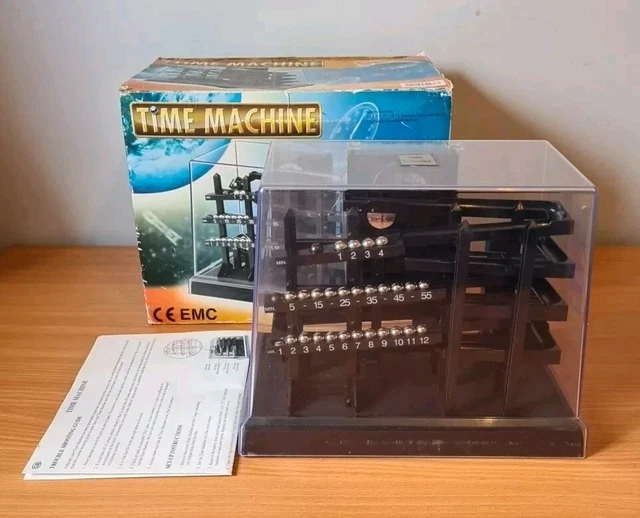 TIME MACHINE ROLLING Ball Kinetic Clock Boxed Working No Battery Cover ...