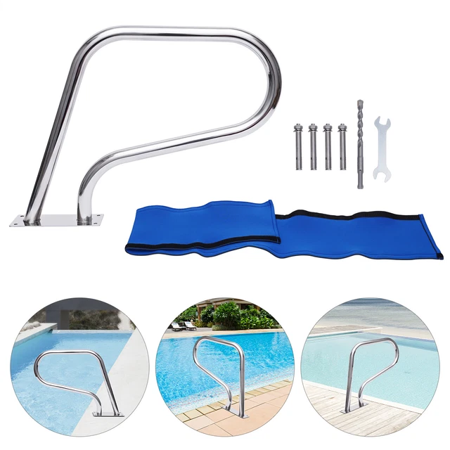 304 STAINLESS STEEL Ladder Handrail Stair Swimming Pool Hand Rail L ...