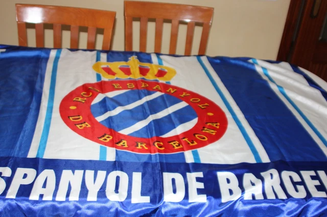 BANDERA RCD ESPANYOL DE BARCELONA Oficial Raso Satén Grande Vintage EUR ...