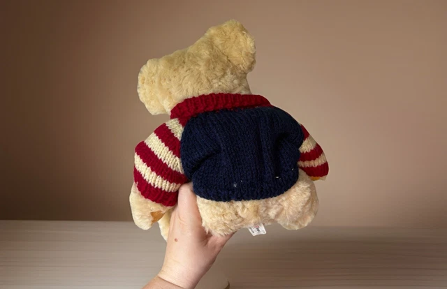 TEDDY BEAR PLUSH Toy Collectable Vintage Stuffed Animals Knit Sweater ...