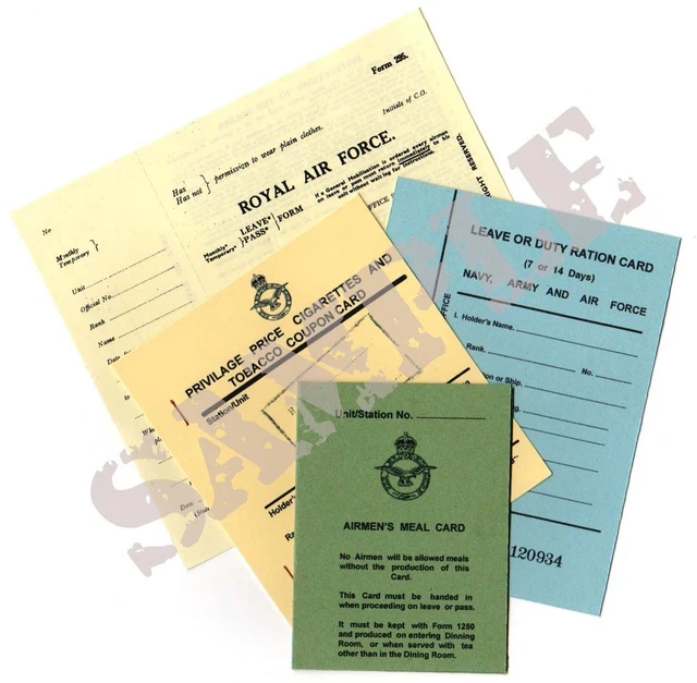 WW2 RAF PILOTS Document Set - King Crown Version SET 1 - (Exact Copies ...