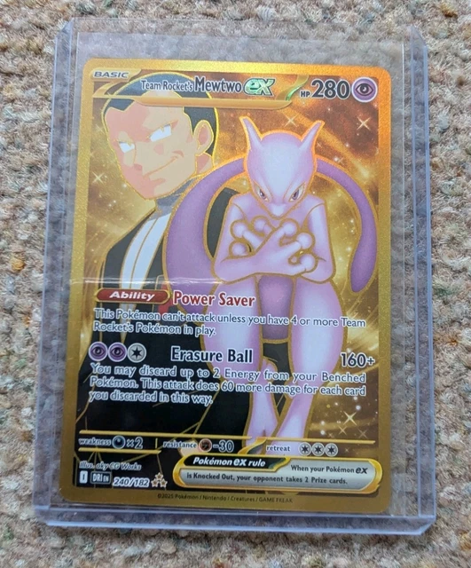 POKÉMON TCG TEAM Rocket's Mewtwo EX Destined Rivals 240/182 Gold Hyper ...