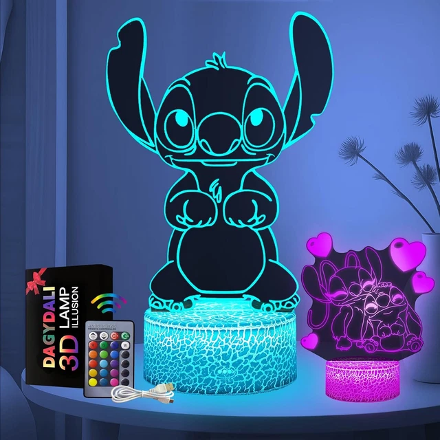 STITCH GIFTS FOR Girls - Stitch Night Light (2 Patterns), 3D LED 16 ...