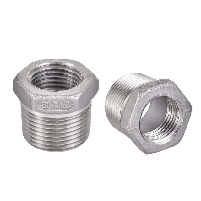 RIDUTTORE BOCCOLA ESAGONALE 304 acciaio inox 3/4NPT maschio a 1/2NPT femmina 2 pz EUR 11,71 ...