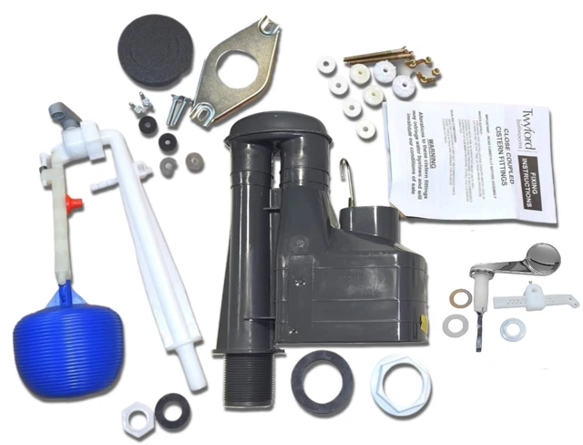 TWYFORD TOILET CISTERN Kit, SINGLE Flush Syphon, Ball, Inlet Valve ...