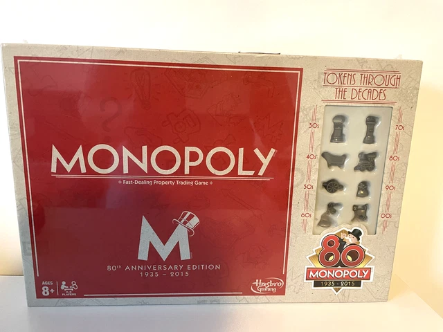 RARE RETIRED MONOPOLY 80th Anniversary Limited Edition Hasbro Family ...