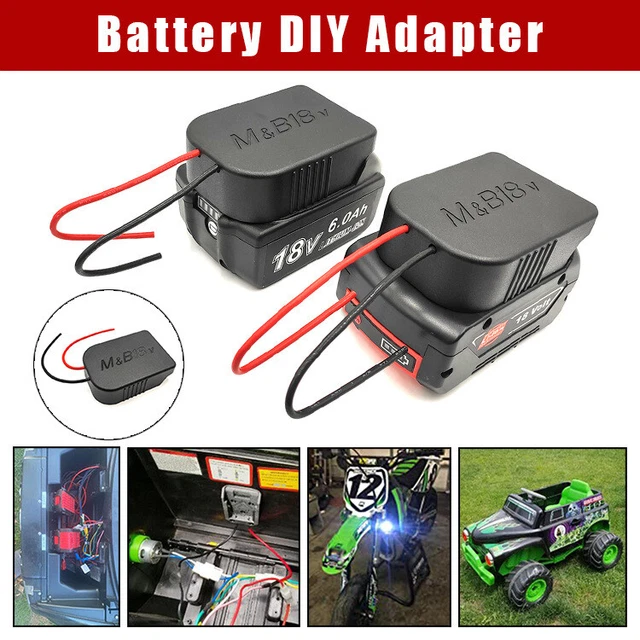 18V LI-ION BATTERY To DIY Cable Connect Output Adapter For Makita ...