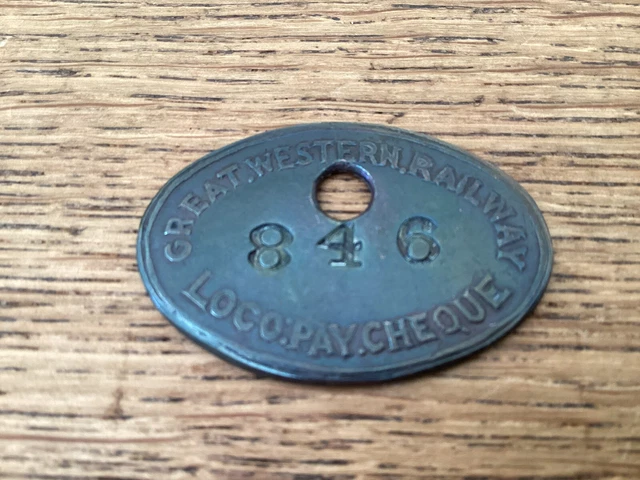 RAILWAY PAY CHECK/CHEQUE ~ GREAT WESTERN RAILWAY. 846. LOCO PAY CHEQUE ...