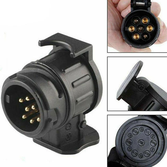 13 PIN TO 7 Pin Trailer Caravan Towbar Towing Socket Adaptor Plug ...