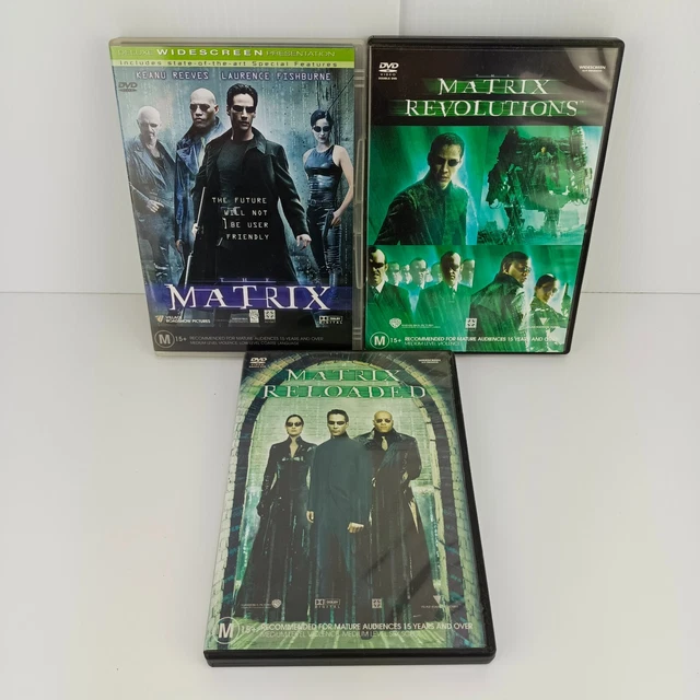 THE MATRIX + Matrix Reloaded + Matrix Revolutions DVD Bundle Keanu ...