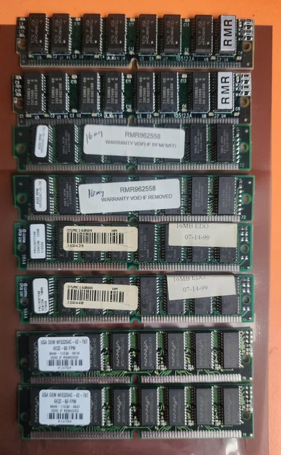 128 MB (8X 16M) 72-pin SIMM EDO FPM Memory Vintage RAM Mixed $29.99 ...