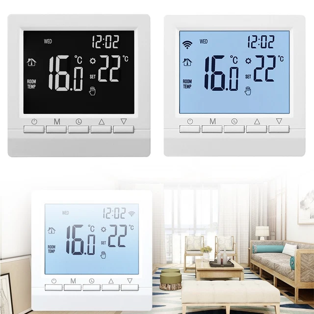 THERMOSTAT WIFI INTELLIGENT avec écran LCD pour contrôle du chauffage par le s EUR 56,36 ...