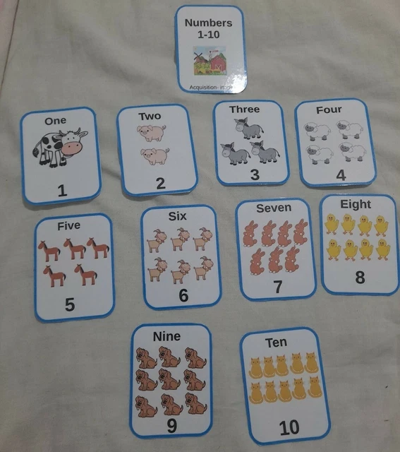 EYFS NUMBER FLASHCARDS 1-10 Childminder Teaching Resource Maths ...