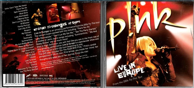 PINK, LIVE IN Europe (2004 Try This Tour) Dvd- (packaged as a cd) $7.95 ...