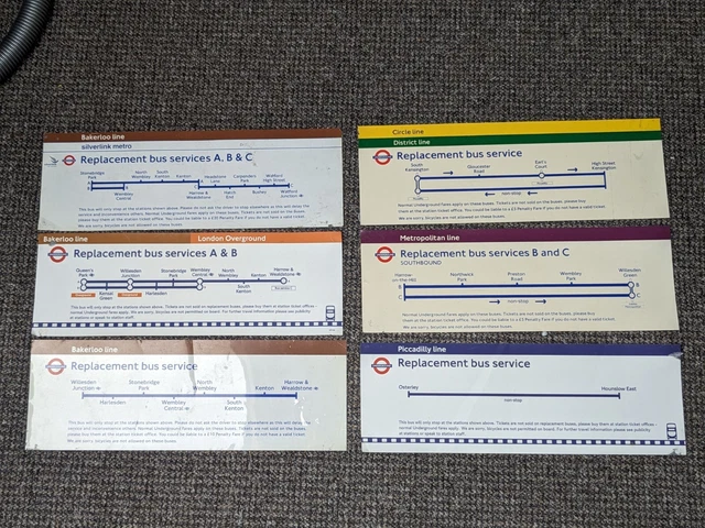 LONDON UNDERGROUND RAIL Replacement Route Maps £15.00 - PicClick UK