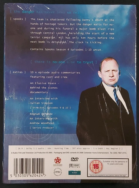 SPOOKS SEASON 4 DVD Box Set BBC Spy Drama 2006 NEW/SEALED Series Four ...