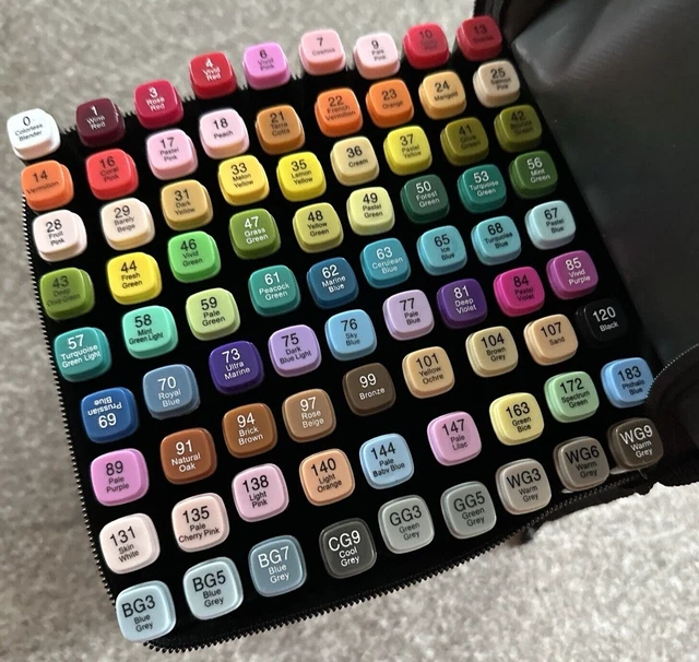 80 COLORS MARKER Pens Set Permanent Art Marker Pen Dual Tip Painting ...