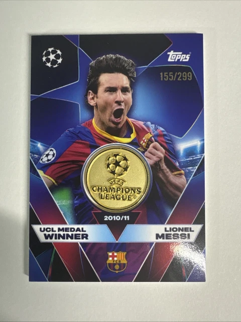 TOPPS MATCH ATTAX 25/26 UCL Numbered Card Medal Winner Relic Card Messi ...