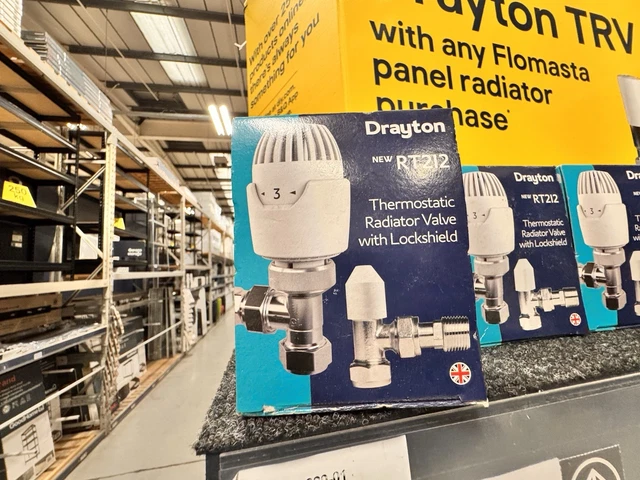 DRAYTON RT212 THERMOSTATIC Radiator Valve TRV with Lockshield – New £36 ...