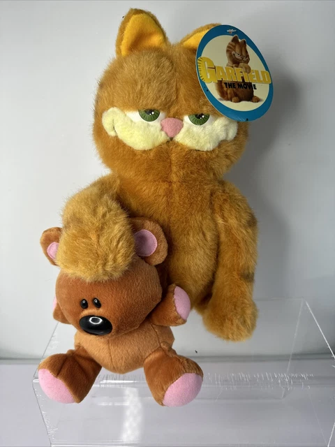 GARFIELD THE MOVIE & Pookie Pooky 12" Soft Toy Plush Ginger Cat Green ...