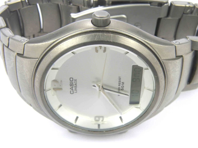 GENTS CASIO LIN-167 Lineage Titanium Quartz Watch - 50m £199.95 ...