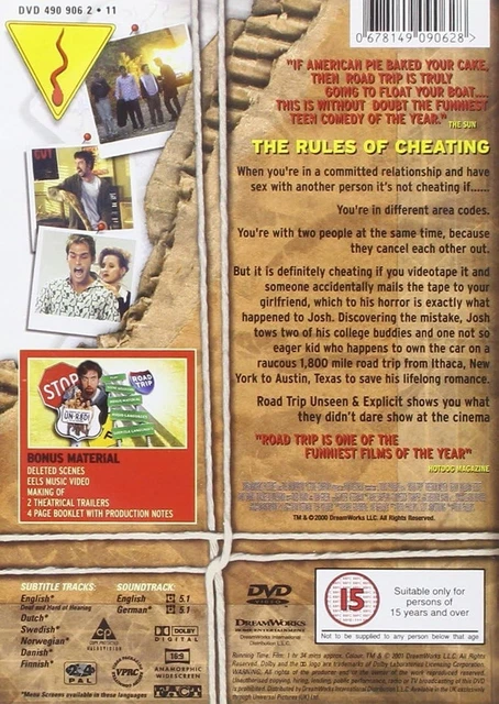 ROAD TRIP DVD Todd Phillips Breckin Meyer DJ Qualls Comedy Movie Film ...