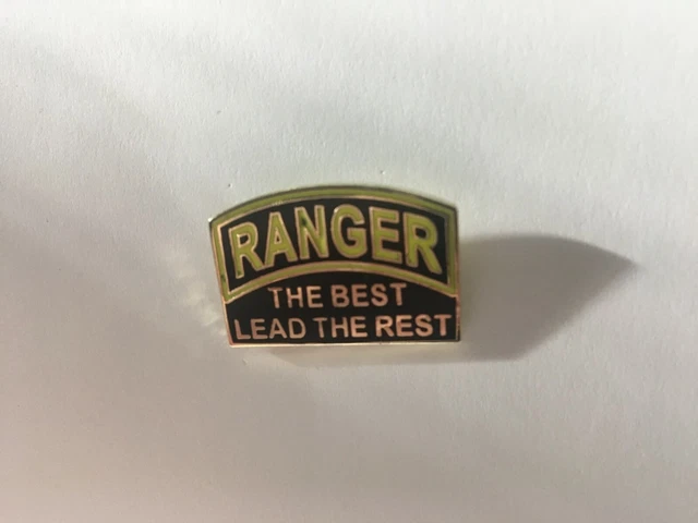 US ARMY RANGER "The Best Lead The Rest" Hat Pin Measures 1" W/ 2 ...