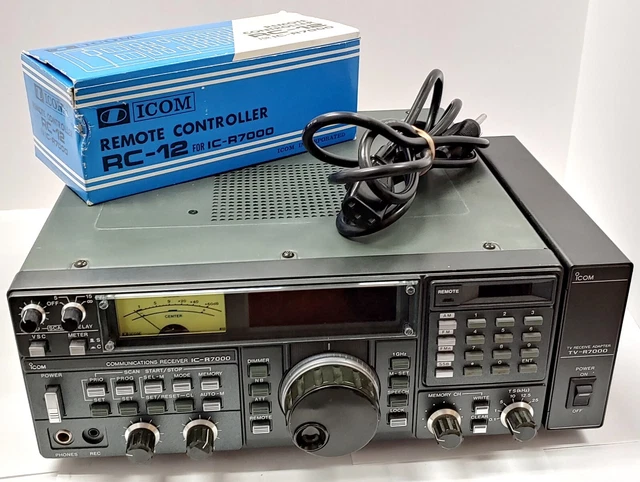 ICOM IC-R7000 RECEIVER, TV-R7000, and RC-12 Excellent Condition - See ...